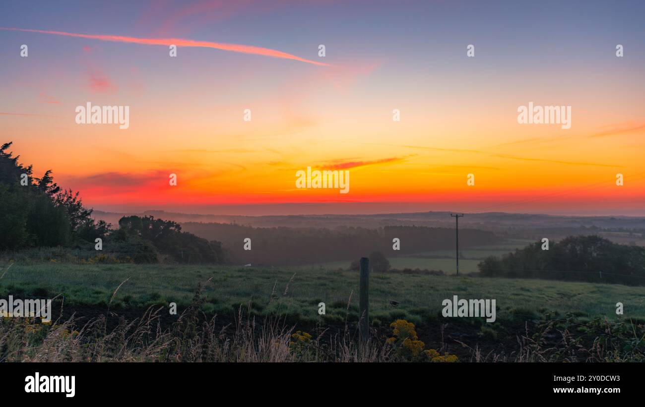 Sunrise from the Hill of Slane Stock Photo - Alamy
