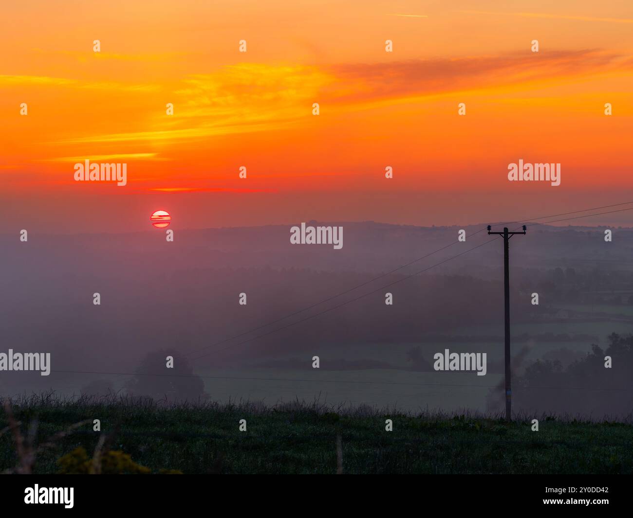 Sunrise from the Hill of Slane Stock Photo - Alamy