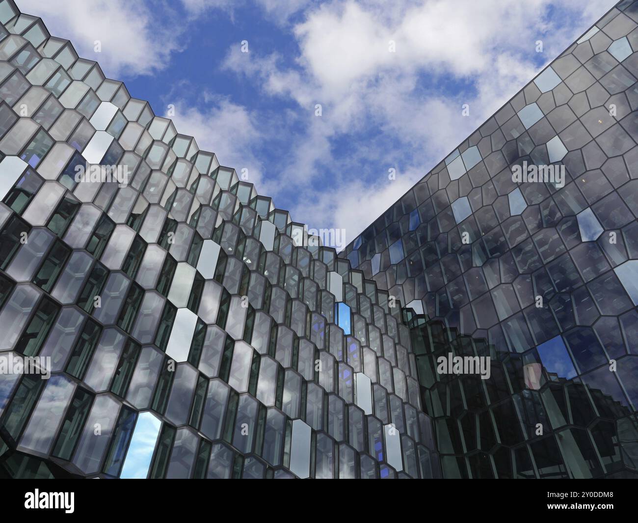 Harpa, the concert hall and opera house in Reykjavik, Iceland, Europe ...