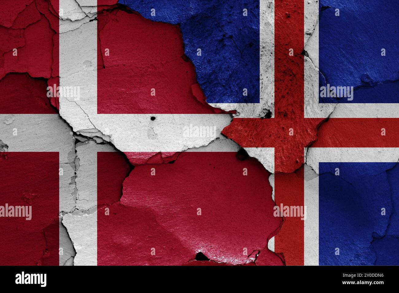 Flags of Denmark and Iceland Stock Photo - Alamy