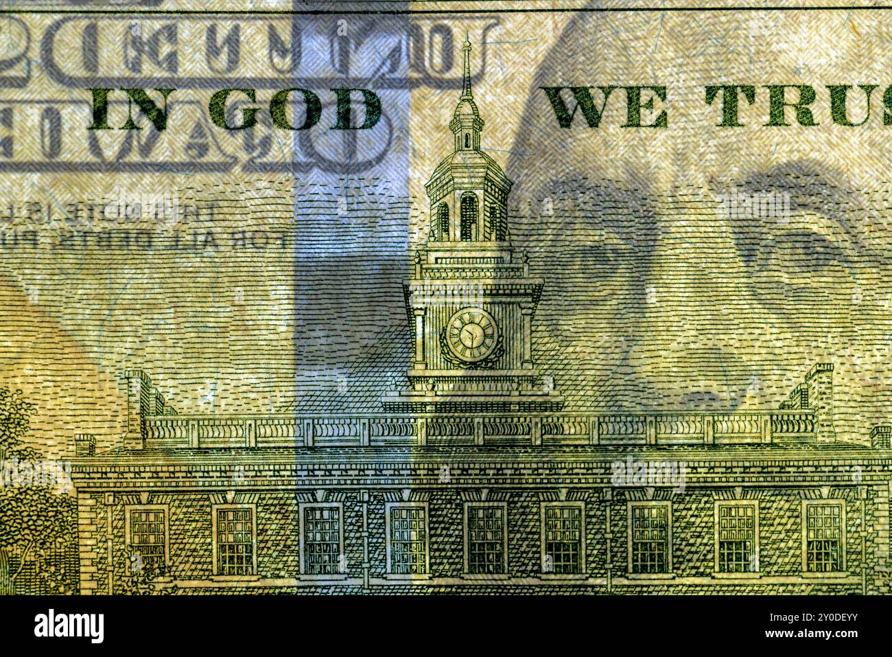 One hundred American dollars close-up, details of a genuine American ...