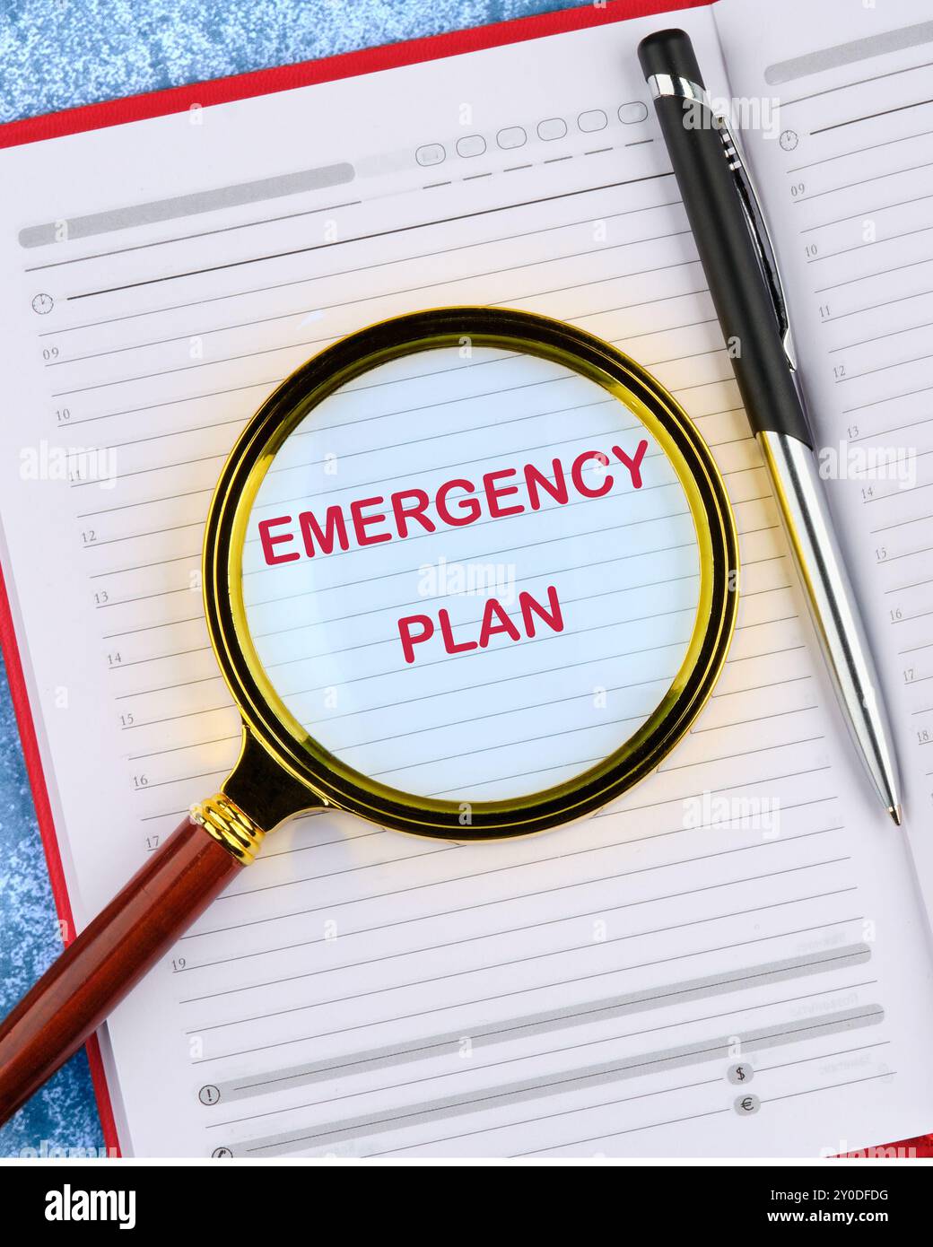Conceptual emergency plan symbol. Copy space. Emergency plan words ...