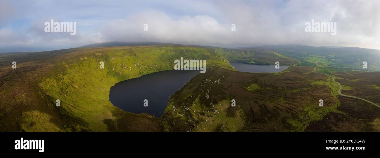 Panoramic aerial view of Lough Bray Stock Photo - Alamy