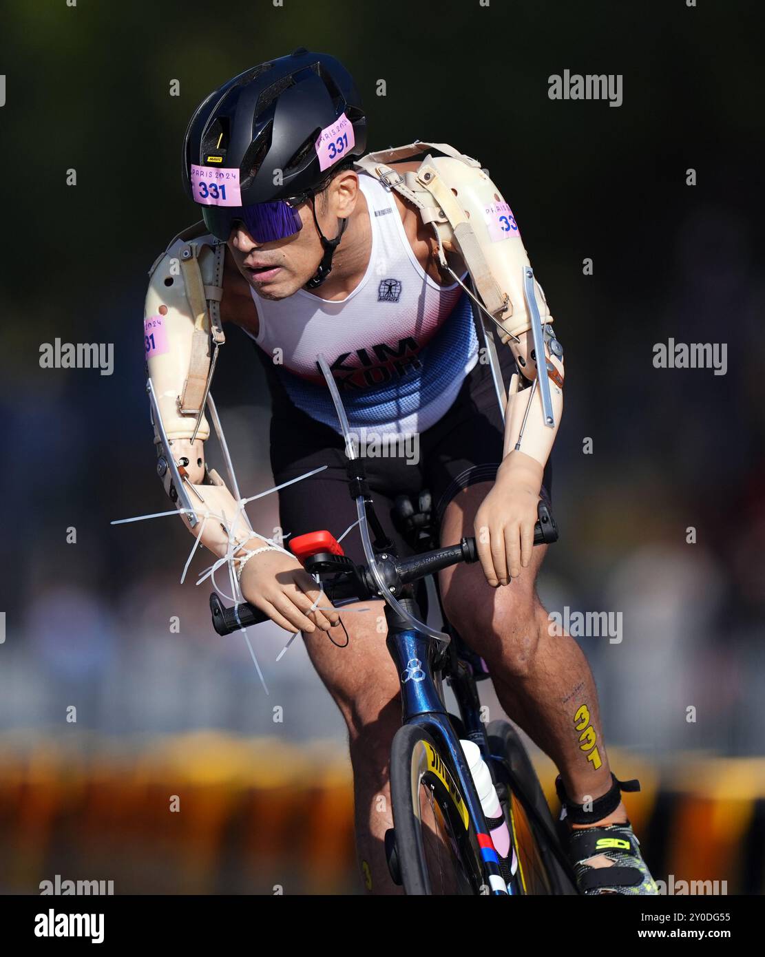 South Korea's Kim Hwang-tae during the Men's PTS3 Para Triathlon at ...