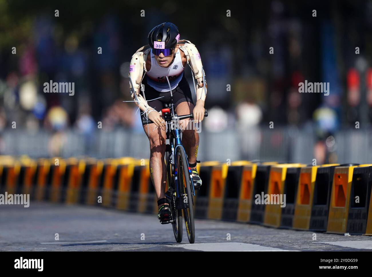 South Korea's Kim Hwang-tae during the Men's PTS3 Para Triathlon at ...