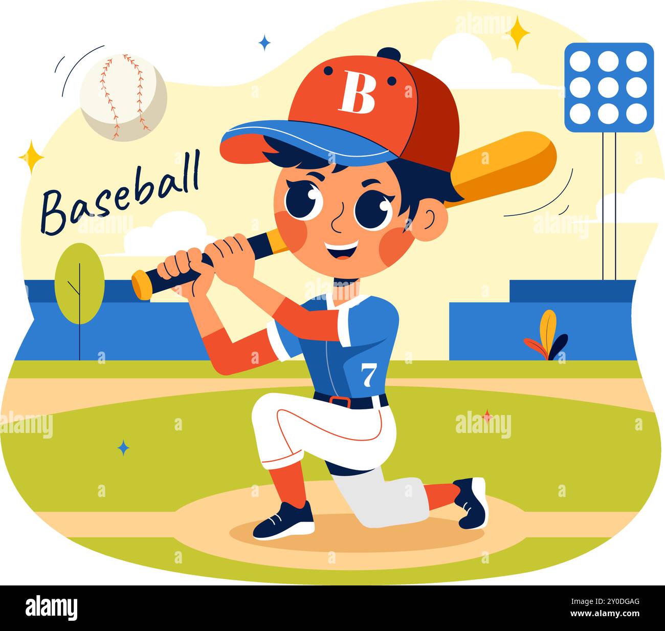 A Baseball Kids Player in Uniform is Throwing, Catching, or Hitting a ...