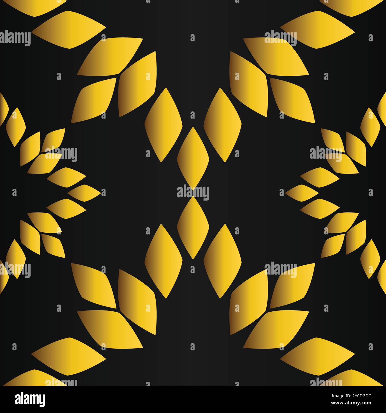 golden flower pattern on black background Stock Vector Image & Art - Alamy
