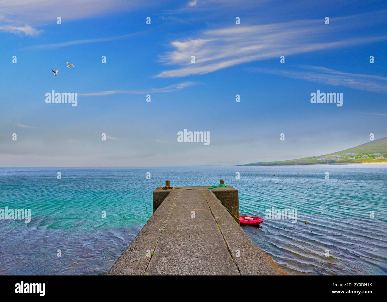 The quay at Dooniver with Inishbiggle (right), a small inhabited island ...
