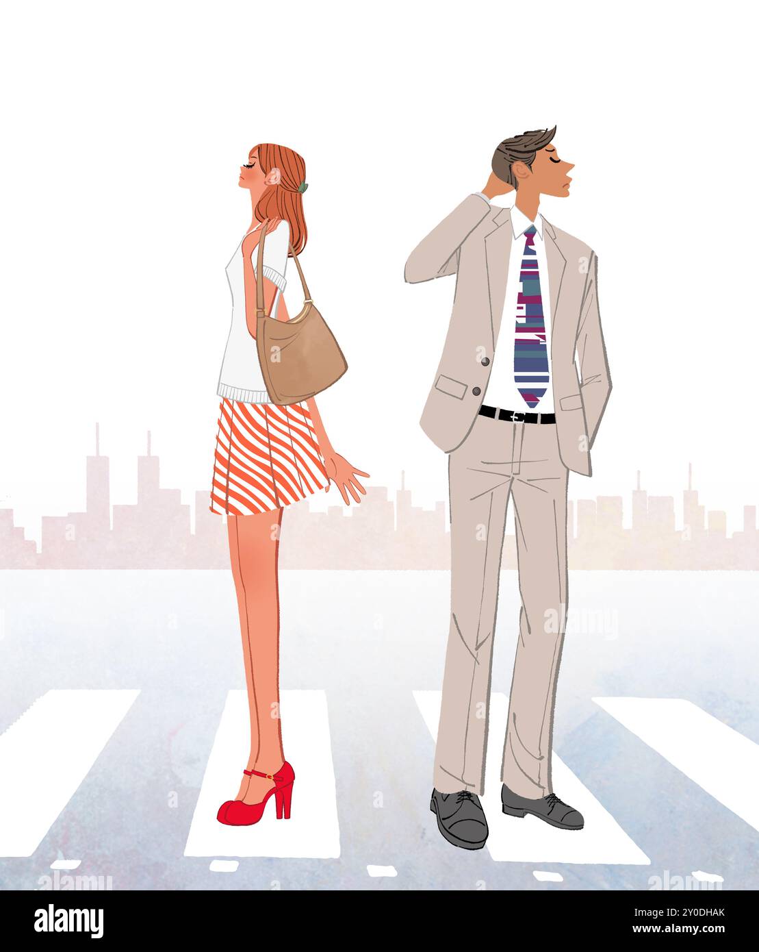 A couple arguing on a pedestrian bridge Stock Photo - Alamy