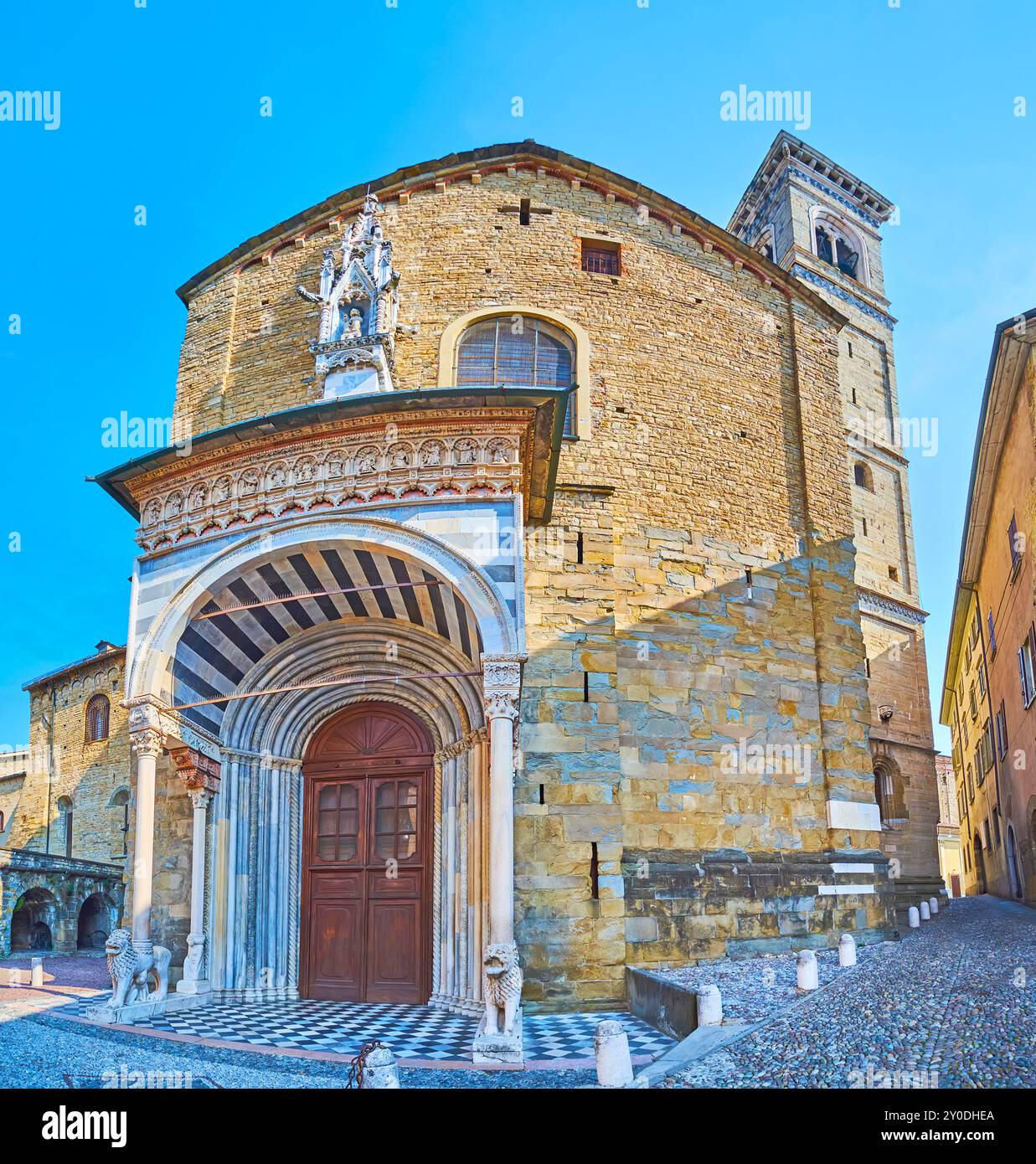 Panorama of the right transept exterior of Basilica of Santa Maria ...