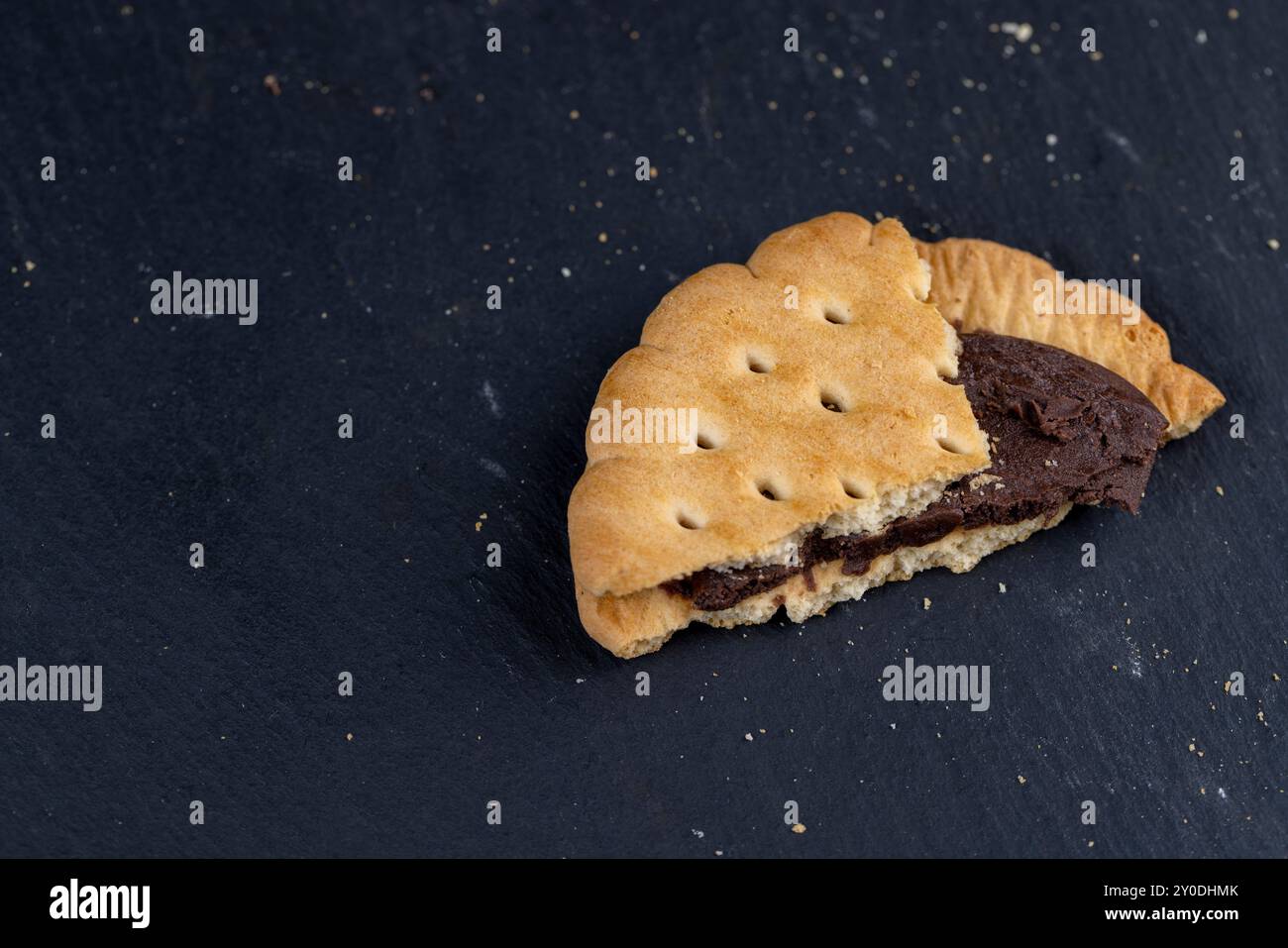 crispy cookies with chocolate filling between cookies, fresh crispy ...
