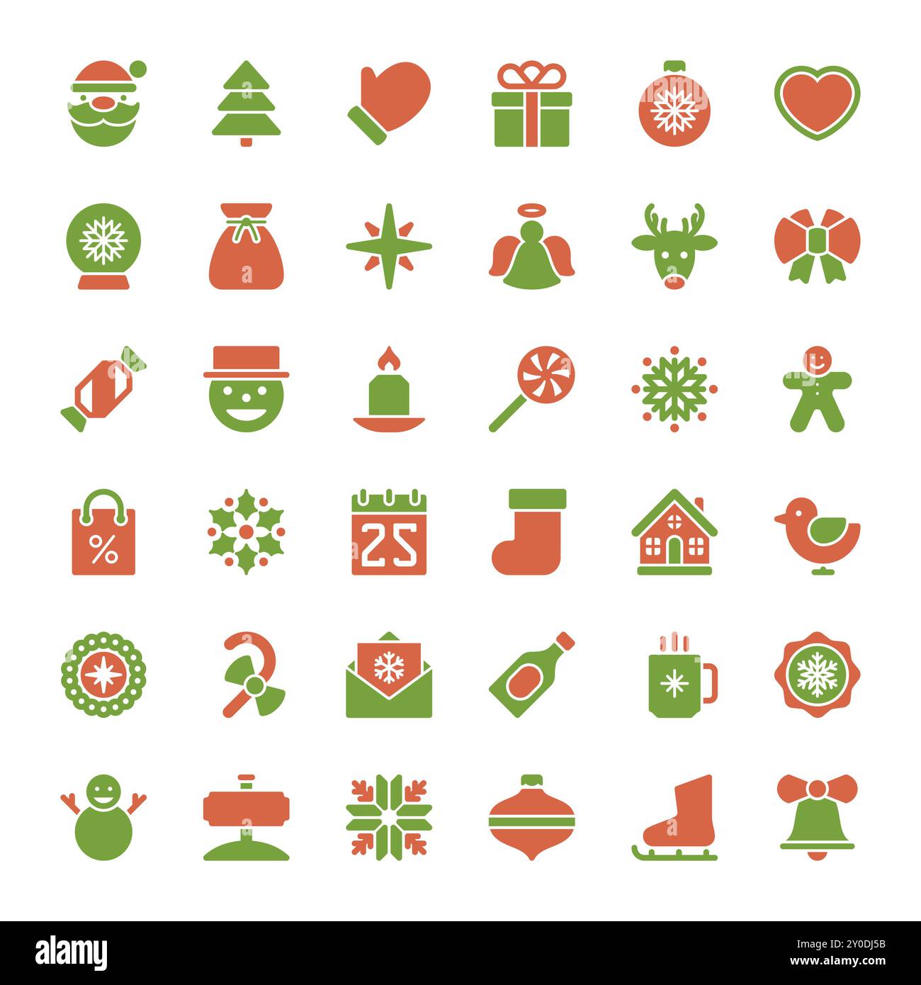 Christmas icons vector set. Christmas decorations objects and symbols ...