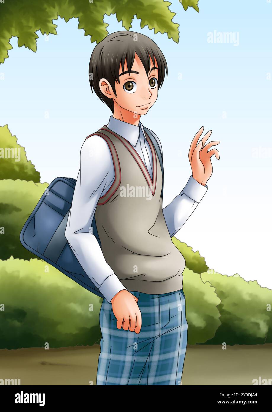 A boy student illustration Stock Photo - Alamy