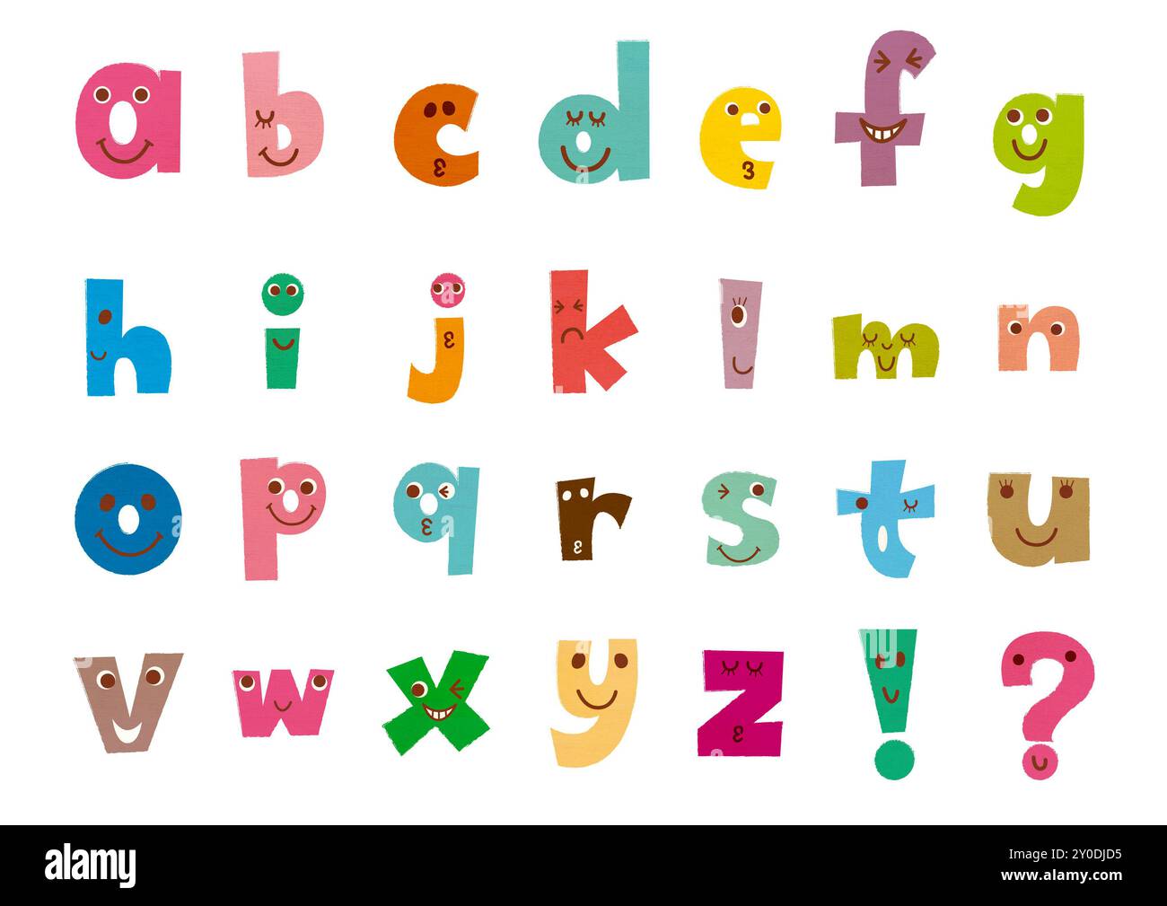 Alphabets with faces (lower case Stock Photo - Alamy