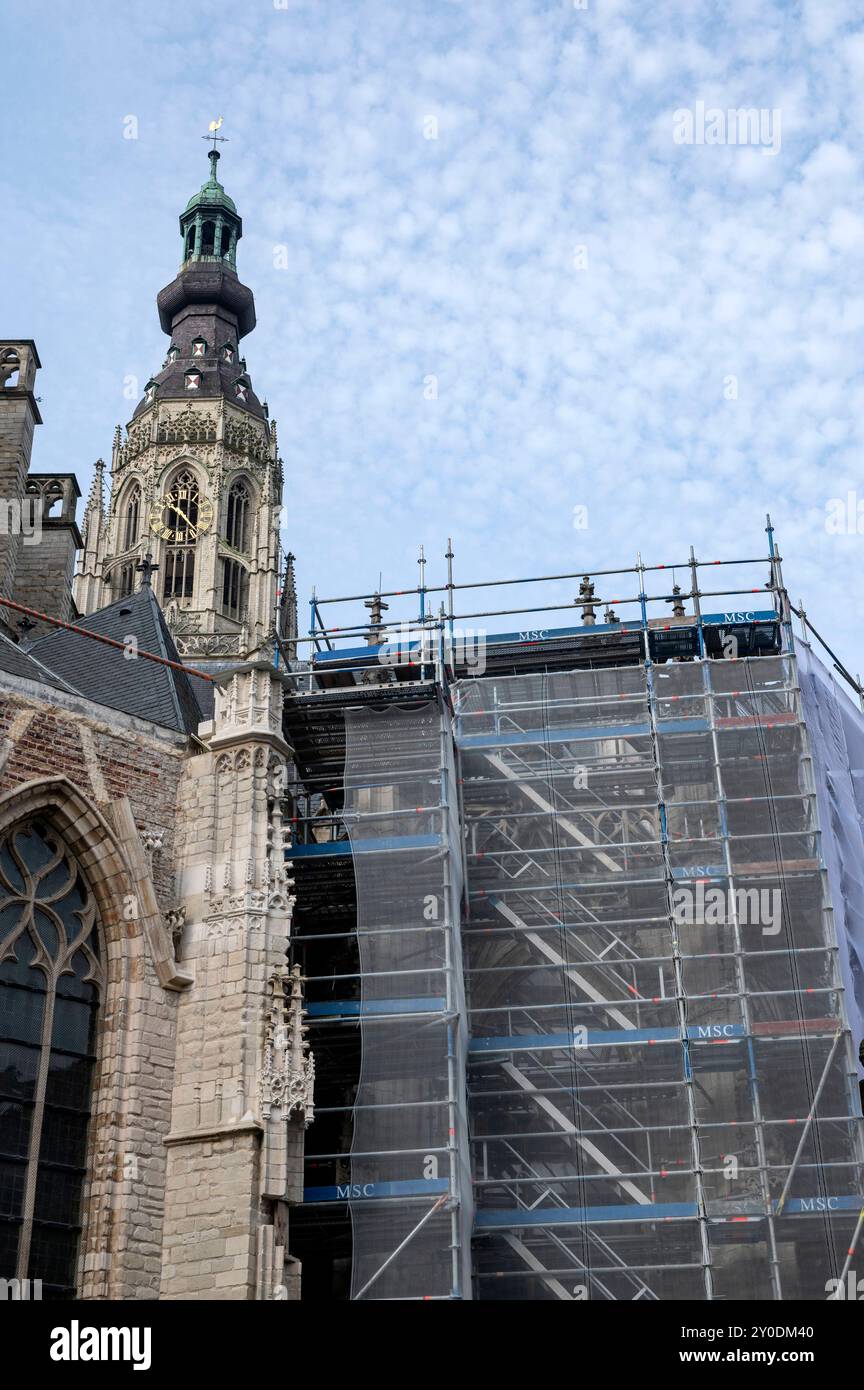 Breda The Netherlands September 2024 Renovation scaffolding on the ...
