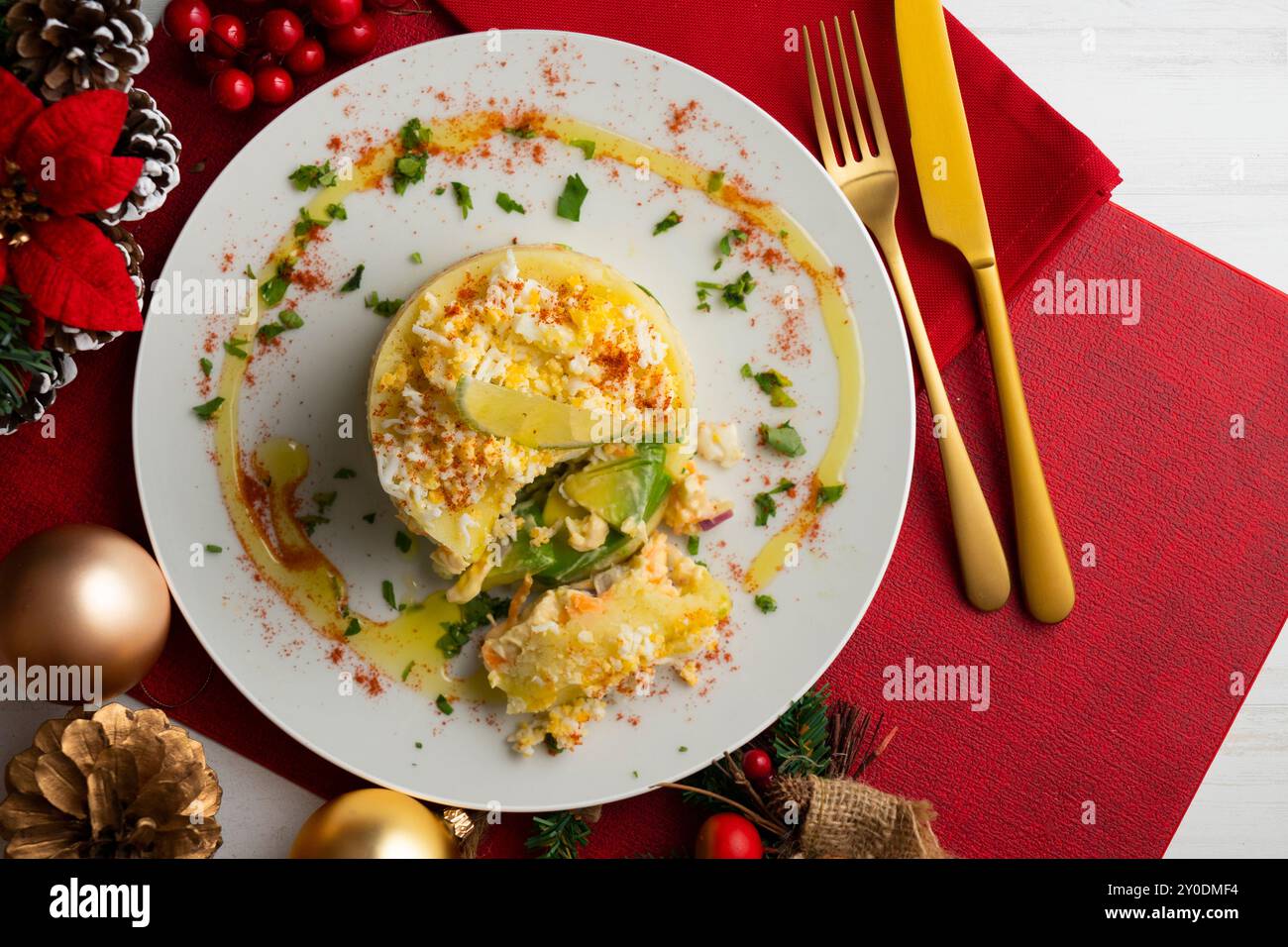 Causa Peruana. Causa Lima is a traditional starter of Peruvian cuisine ...
