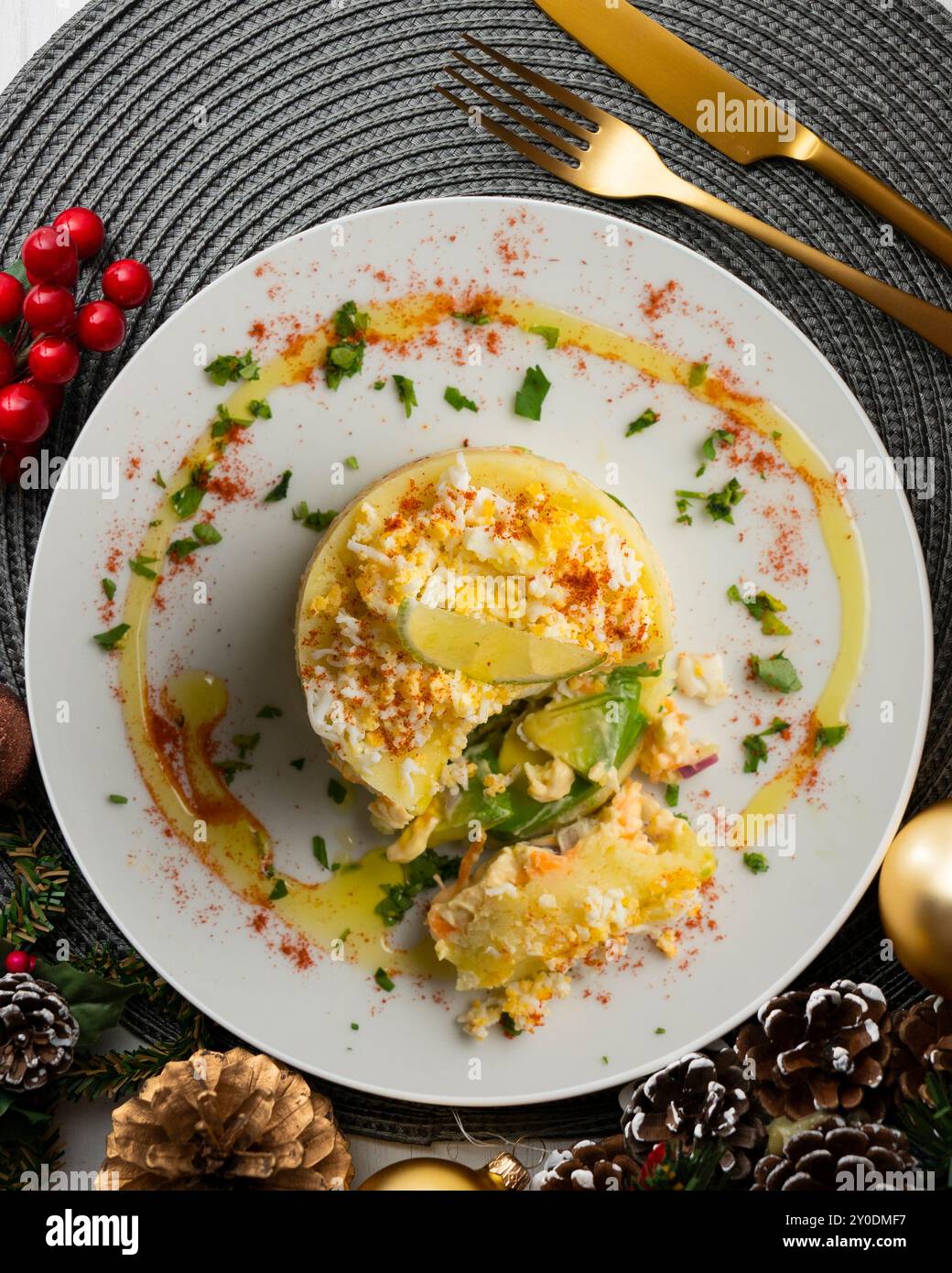 Causa Peruana. Causa Lima is a traditional starter of Peruvian cuisine ...