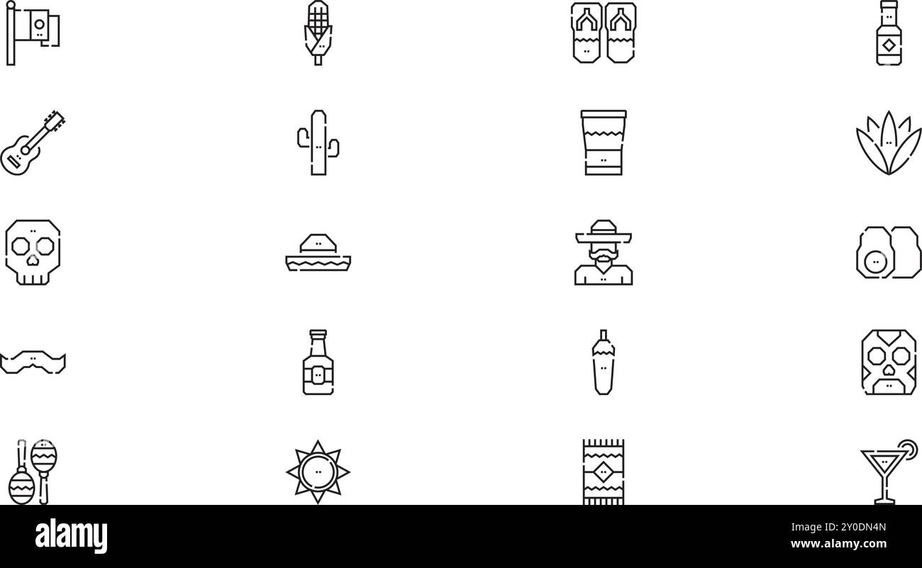 Mexico icons High-Quality Vector Icons Collection with Editable Stroke ...