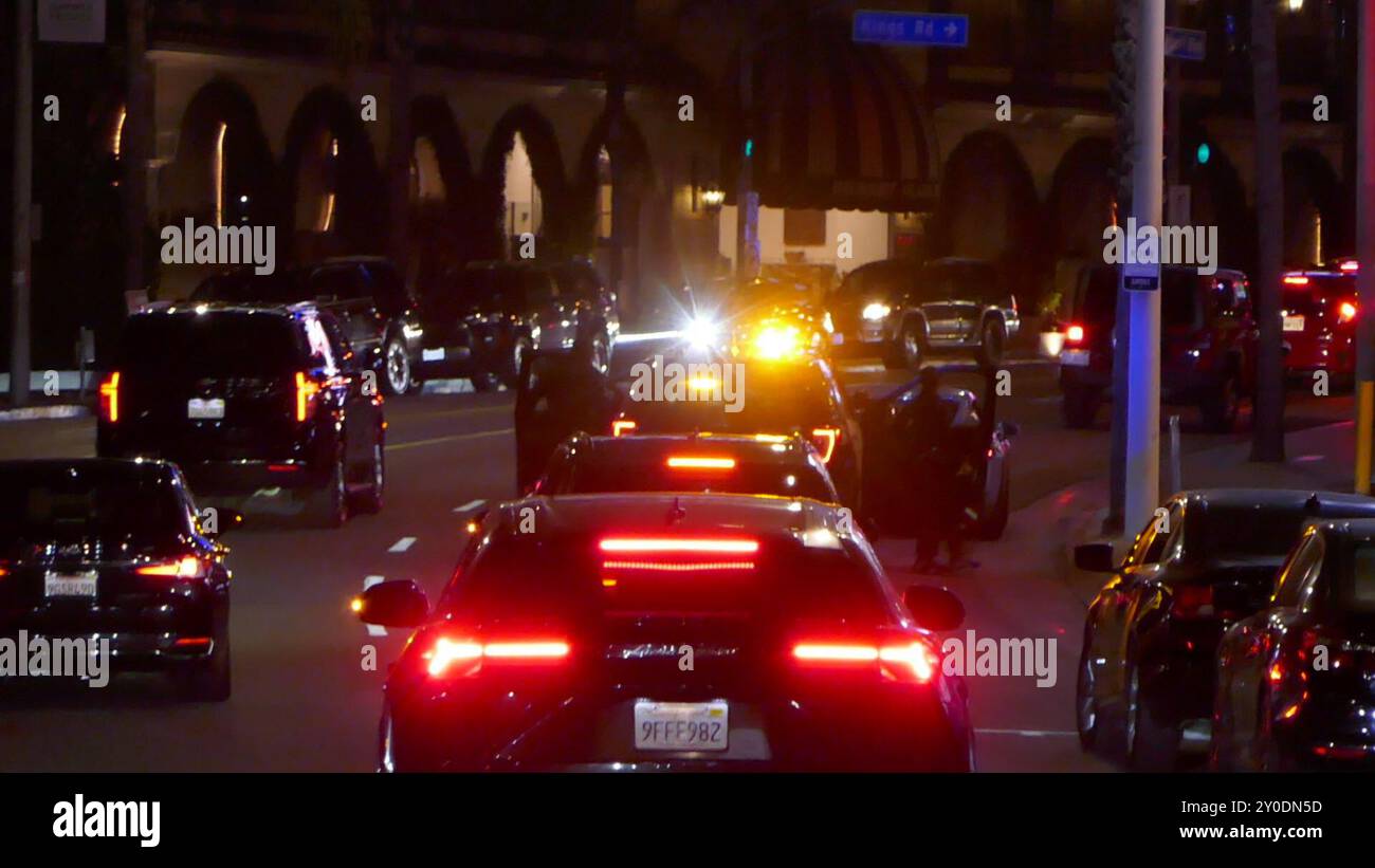 Los Angeles, California, USA 30th August 2024 Police pulling car over ...