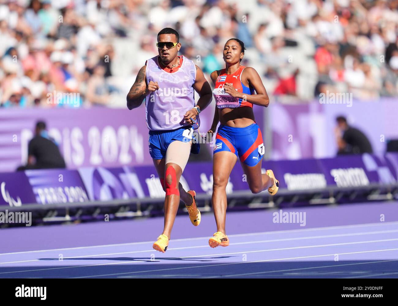 Cuba's Omara Durand Elias and guide Yuniol Kindelan Vargas during the ...