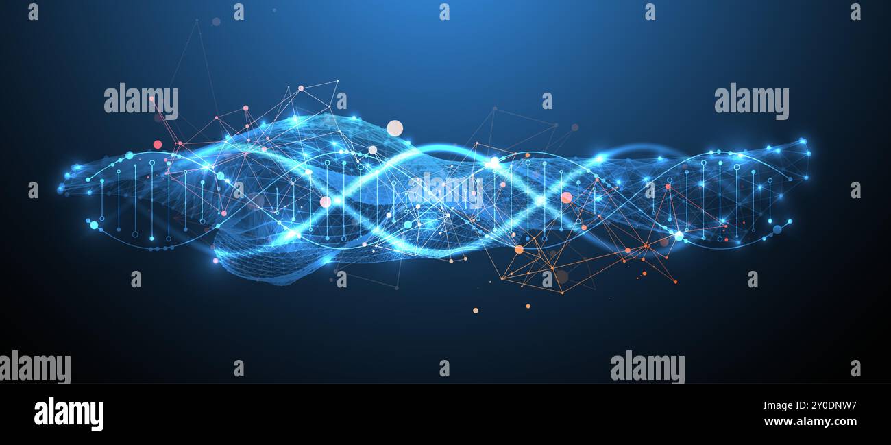 Scientific and technological background. An image of a DNA molecule ...