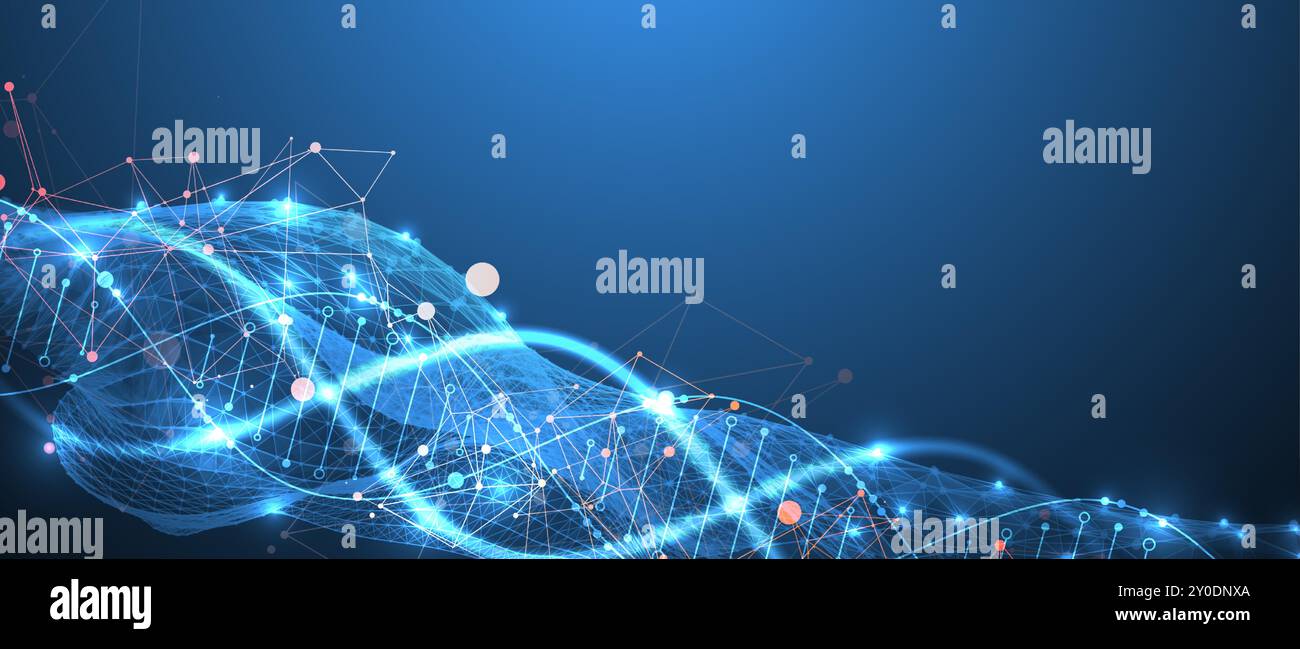 Scientific and technological background. An image of a DNA molecule ...