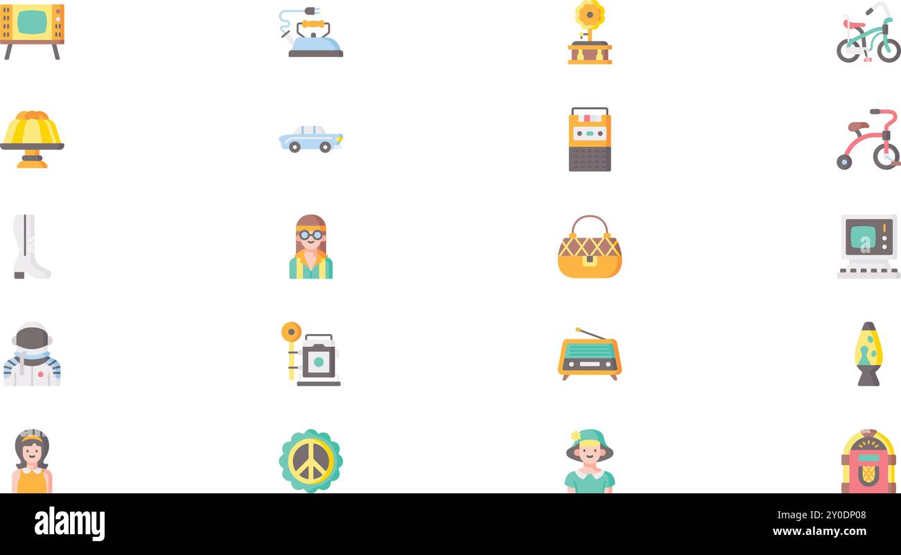 Sixties icons High-Quality Vector Icons Collection with Editable Stroke ...