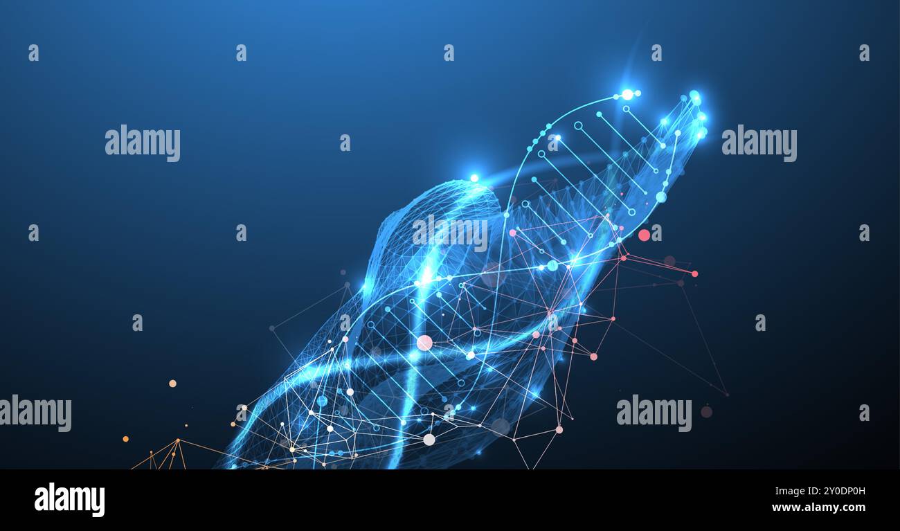 Scientific and technological background. An image of a DNA molecule ...