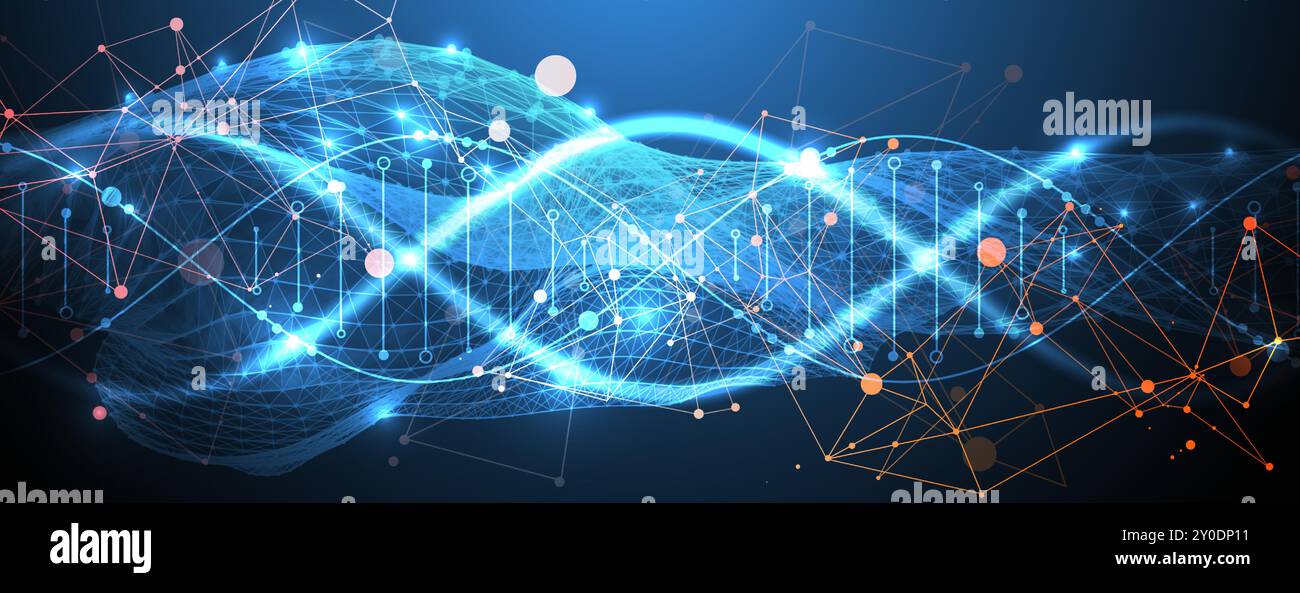 Scientific and technological background. An image of a DNA molecule ...