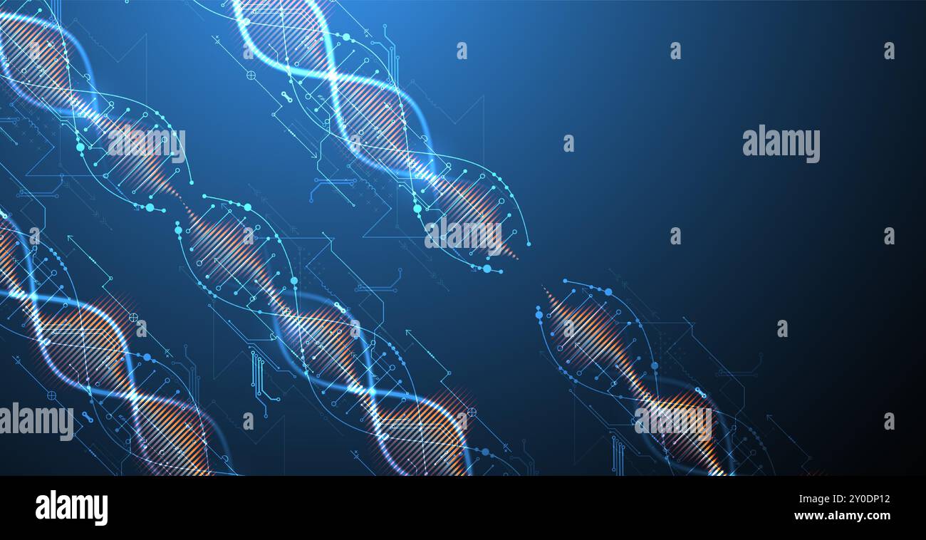 Scientific and technological background. Image of dna molecule with ...