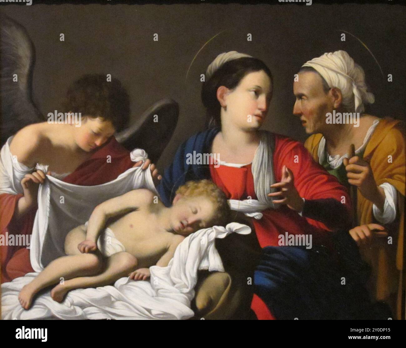 The Madonna and Child with Saint Anne and an Angel, oil on copper, c ...