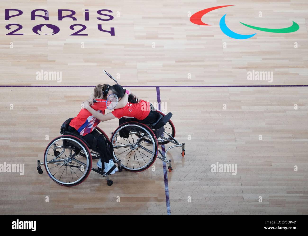 Paris, France. 1st Sep, 2024. Liu Yutong/Yin Menglu (L) of China ...