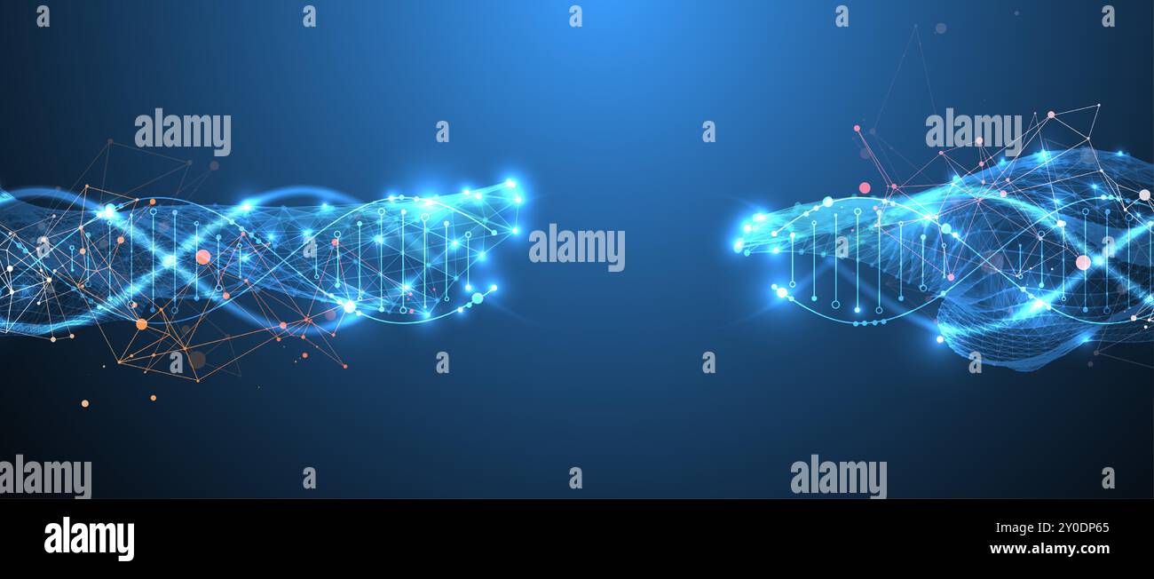 Scientific and technological background. An image of a DNA molecule ...