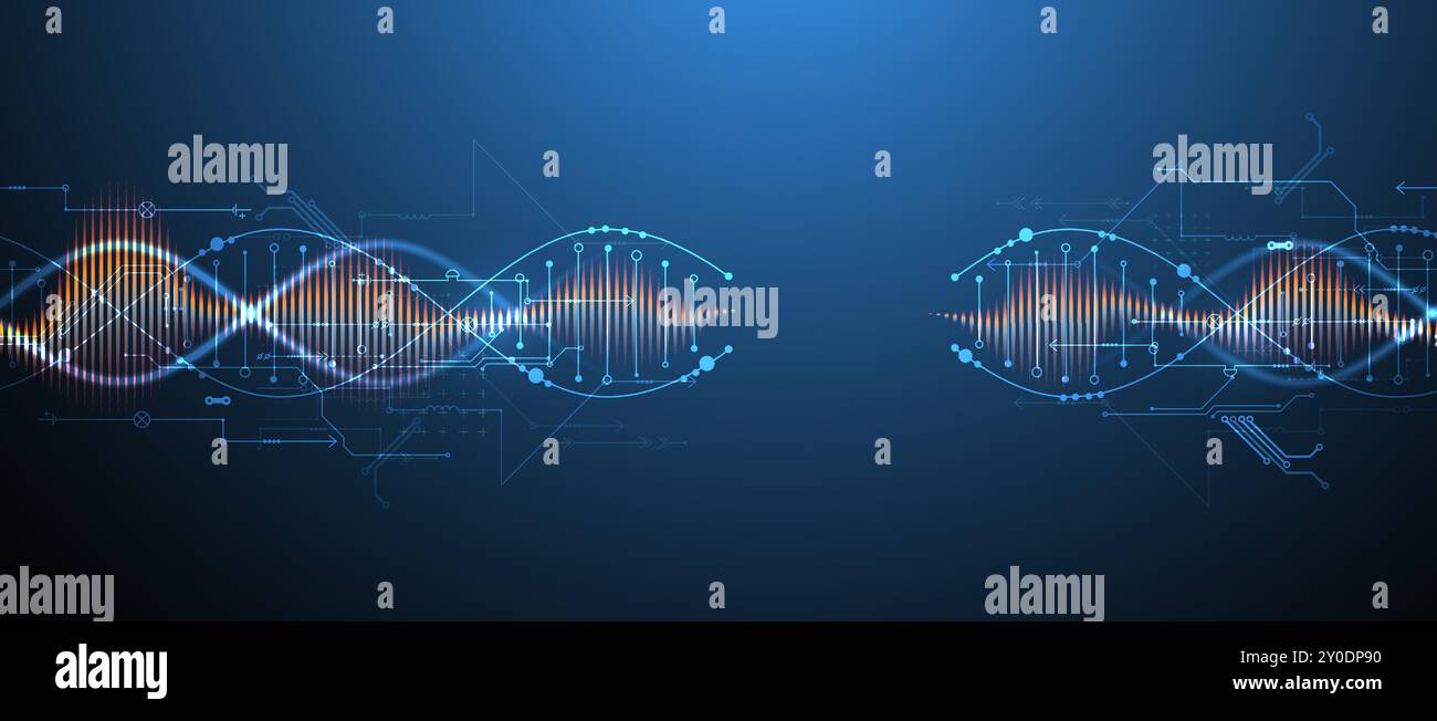 Scientific and technological background. Image of dna molecule with ...