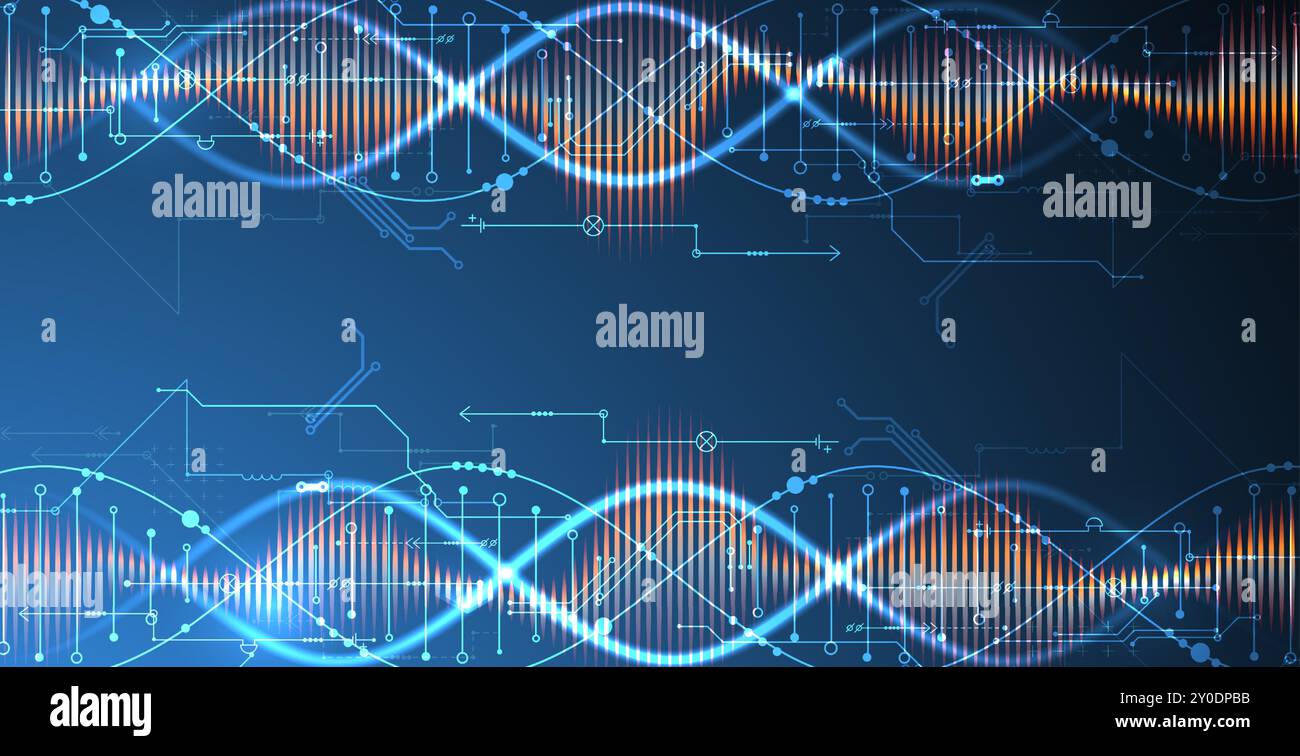 Scientific and technological background. Image of dna molecule with ...