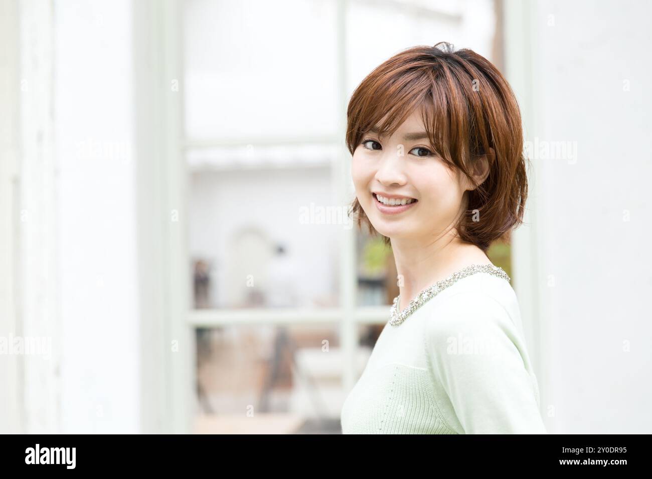 Cute bobbed hair girl Stock Photo - Alamy