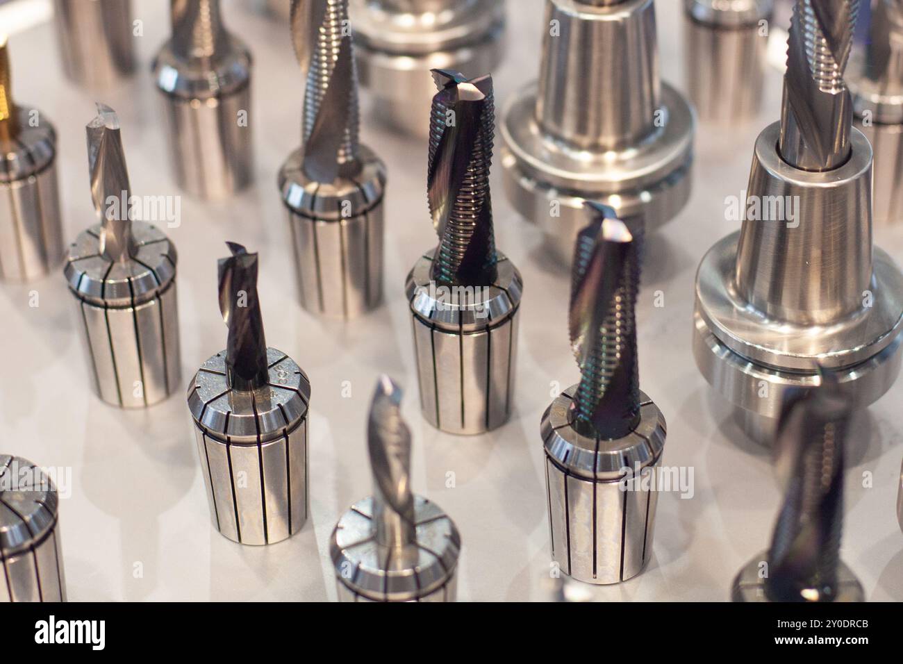 Precision Metal Milling Tools Close-Up Stock Photo - Alamy