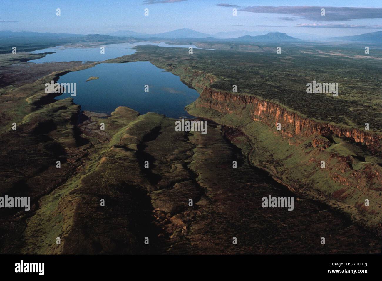 Aerial view of the Rift Valley and Lake Magadi in southern Kenya Stock ...
