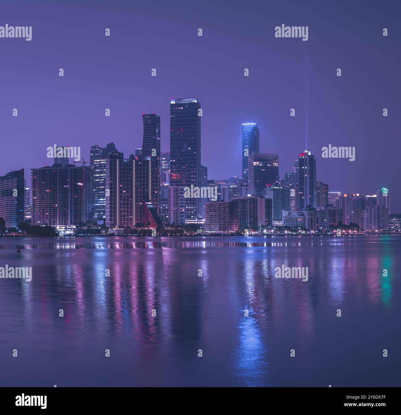 skyline at night miami Florida beautiful views Stock Photo - Alamy