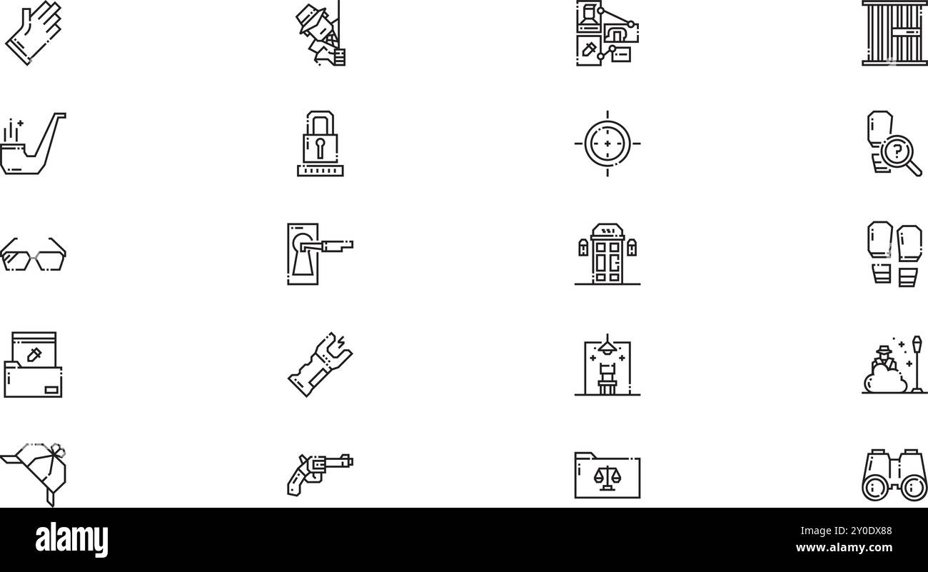 Private detective icons High-Quality Vector Icons Collection with ...