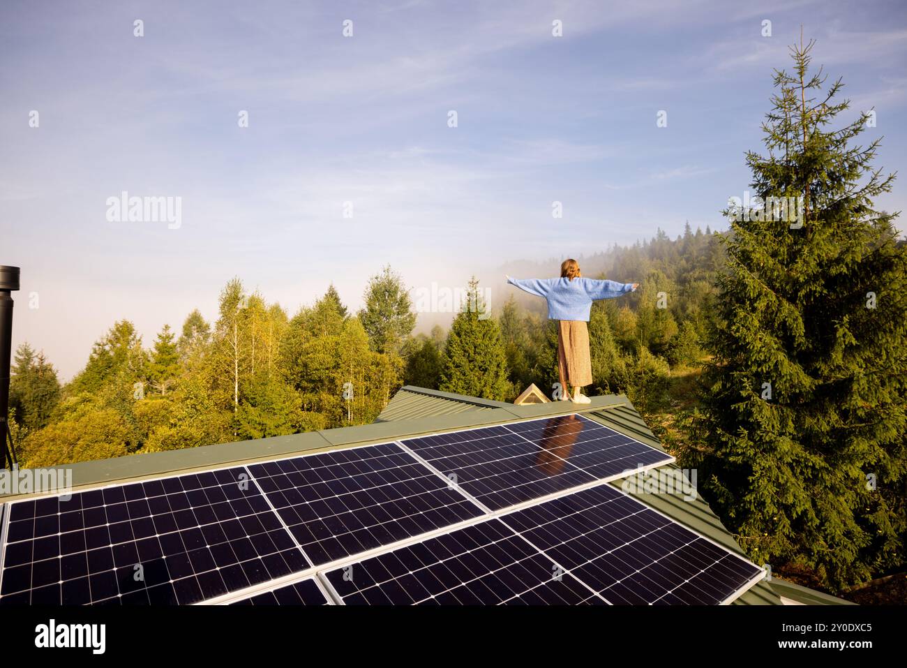 Embracing Solar Freedom Stock Photo - Alamy