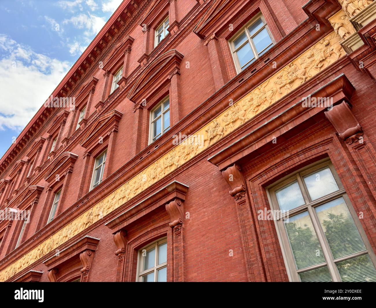 Windows & facade of National Building Museum in Washington, DC Stock ...