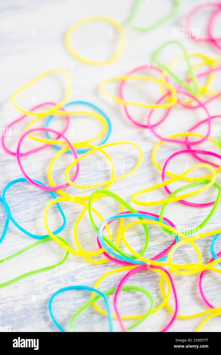 Colorful rubber bands Stock Photo - Alamy