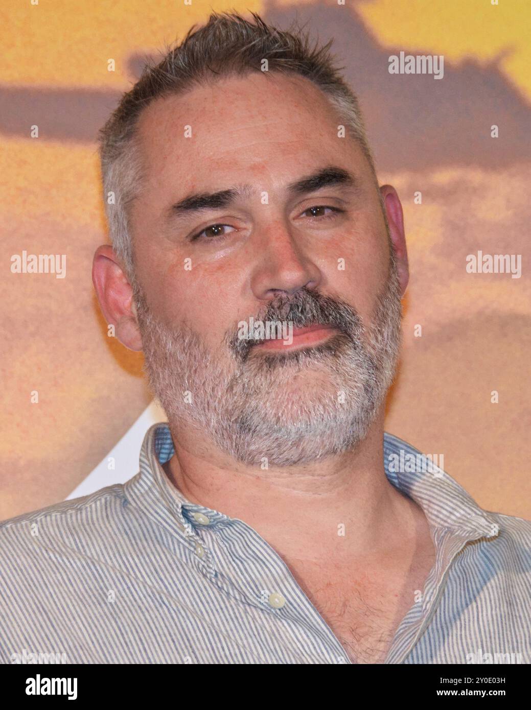 Director Alex Garland attends the stage greeting for the film "Civil ...
