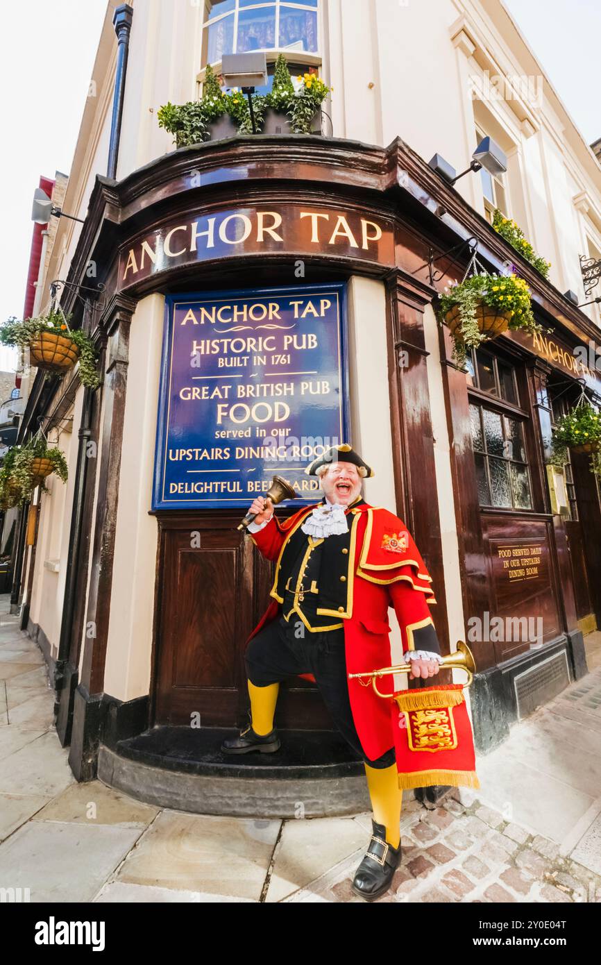 England, London, Southwark, Anchor Tap Pub and Town Crier Stock Photo ...