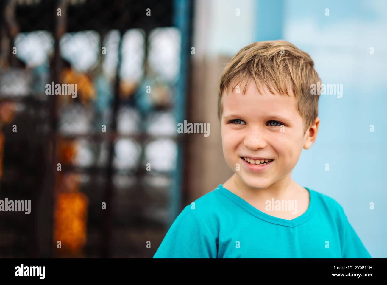 Portrait boy. Happy childhood, sincere emotions, joy of life, family ...