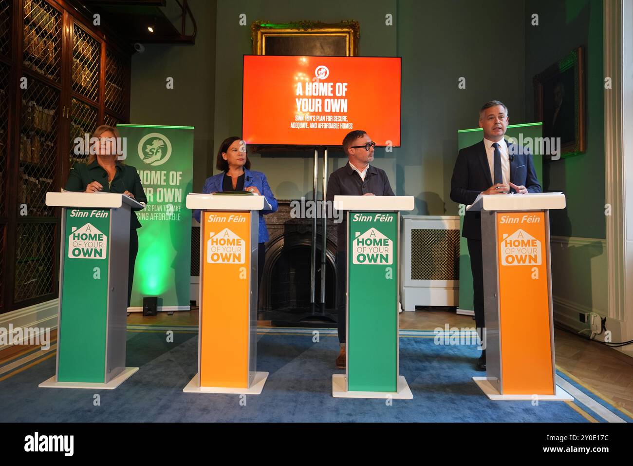 (left to right) Rose Conway-Walsh, Mary Lou McDonald, Eoin O'Broin and ...