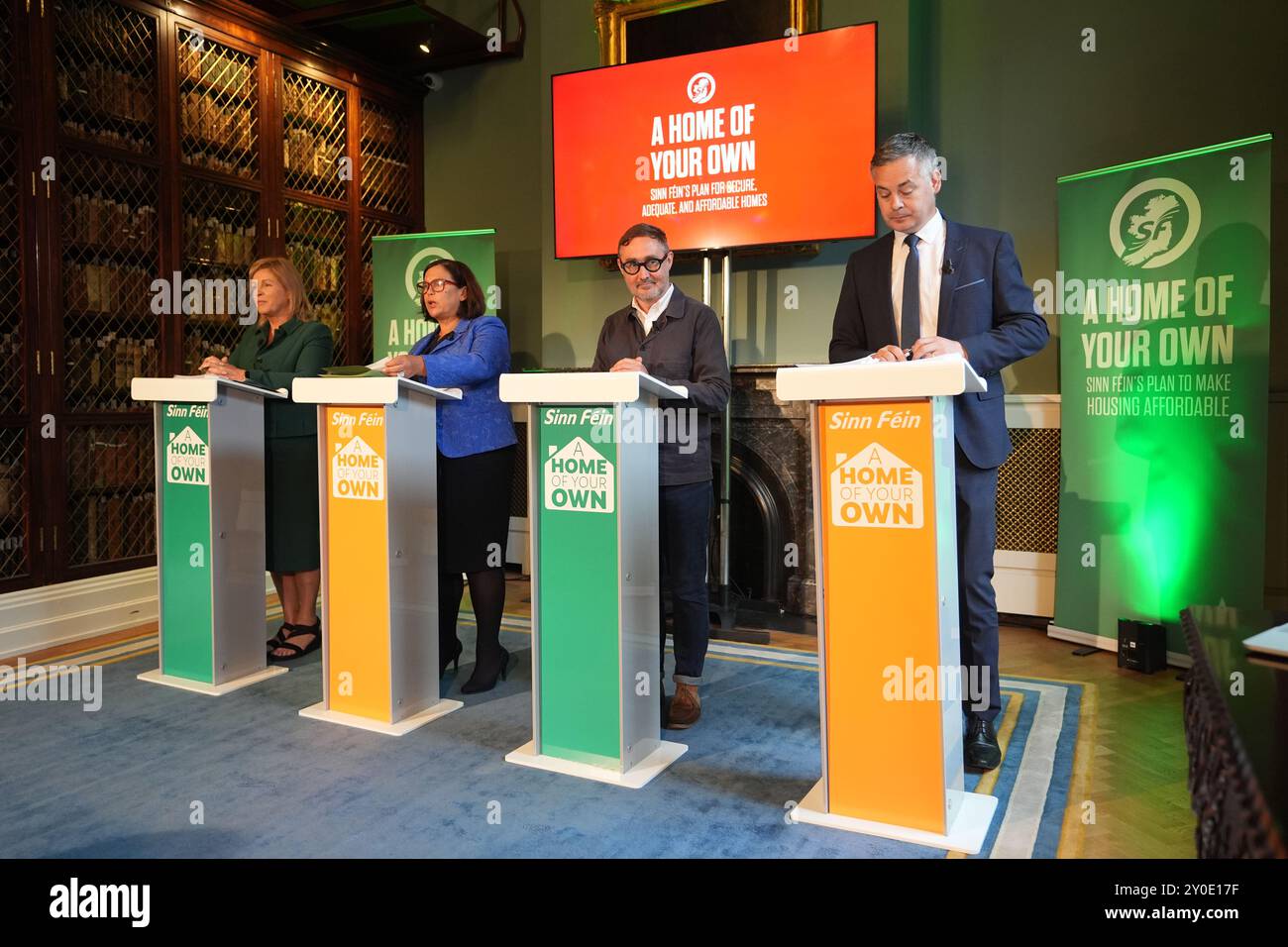 (left to right) Rose Conway-Walsh, Mary Lou McDonald, Eoin O'Broin and ...