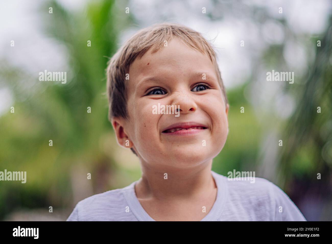 Portrait boy. Happy childhood, sincere emotions, joy of life, family ...
