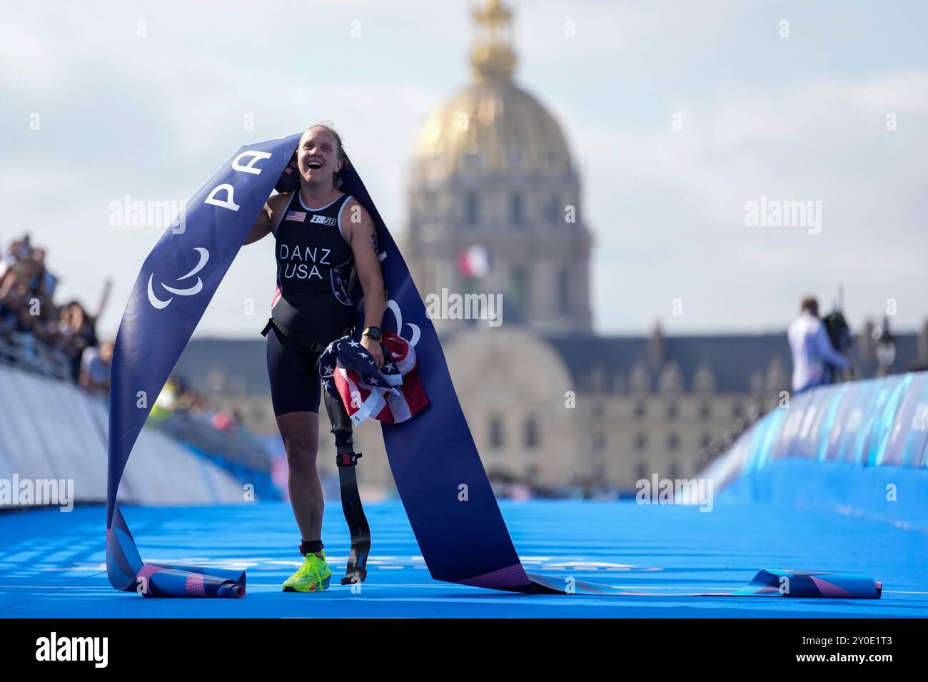 Hailey Danz from the U.S. celebrates after winning the women's PTS2 ...